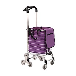 FLYHERO Folding Shopping Cart Light Pull Cart Large Capacity Shop Cart for Groceries, Laundry, Pantry, Garage Aluminum Stainless Steel Home Pull Cart