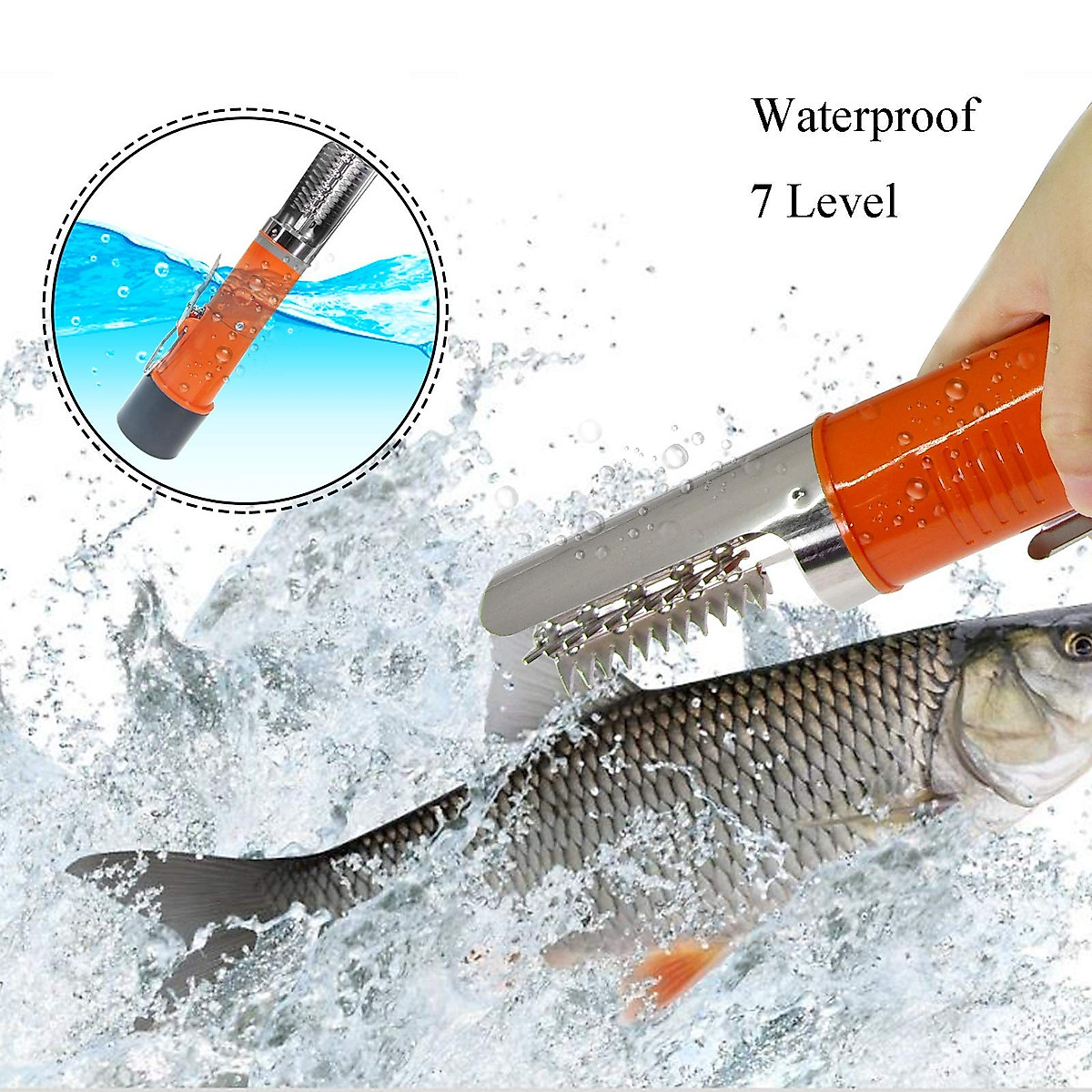 Powerful Electric Fish Scraper Cordless Fish Scaler Cleaner Automatic Fish Scale Remover with a Manual Scaler