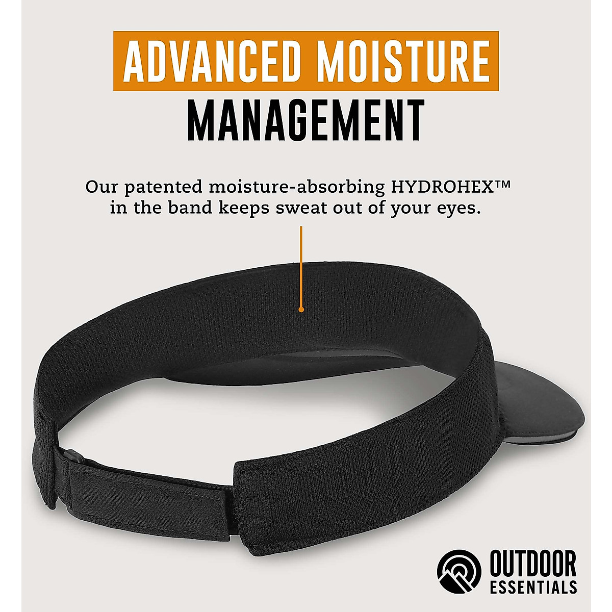 OutdoorEssentials Sun Visor Hat for Women & Men - Womens Visor, Tennis Visor, Golf Visor - Running Visor Black - Black