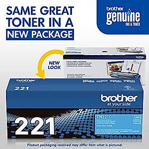 Brother TN221C, TN221M, TN221Y (TN-221C, TN-221M, TN-221Y) Cyan, Magenta and Yellow Toner -Cartridge Set