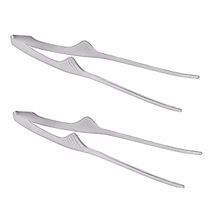 GANAZONO 2pcs Bbq Tongs Food Grill Stainless Steel Clips Korean Grill Slim Tongs for Cooking Heavy Duty Grilling Tongs Kitchen Food Tong Bread Tongs Outdoor Barbecue Tong Kitchen Supplies