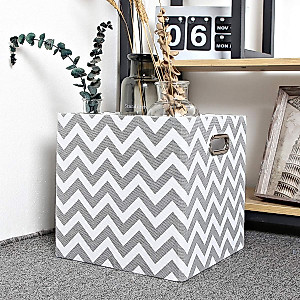 BAIST Pretty Storage Bins,Heavy Duty Square Colorful Fabric Storage Cube Bins Baskets for Playroom Bedroom Shelf,4-Pack