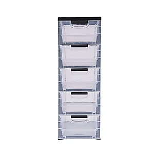 TBVECHI 5 Layer Storage Drawer, Plastic Dresser Storage Tower Closet Organizer Unit for Home Office Bedroom