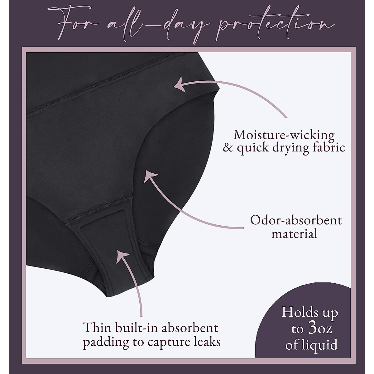 LUMANA Leakproof Womens Leggings: Bladder Control Athletic Bottoms - Leggings with Pockets Designed with Built-in Bladder Leakage Pads for Women, 22" Inseam (Black, Small)