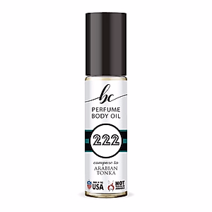 BIOCURA BC Perfume 222 Inspired by Arabian Tonka For Women & Men Replica Fragrance Body Oil Dupes Alcohol-Free Sample Travel Size Concentrated Long Lasting Roll-On 0.3 Fl Oz/10ml