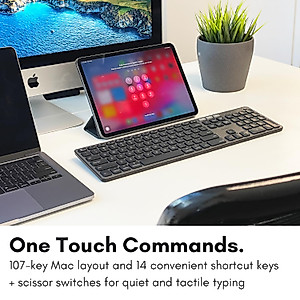 Macally Backlit Bluetooth Keyboard for Mac (2024 Upgraded Battery) - Compatible Apple Keyboard Wireless - Multi-Device Keyboard for MacBook Pro/Air, iMac, iMac Pro, Mac Mini, Mac Pro