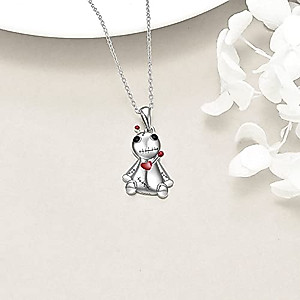 YFN Voodoo Necklace Sterling Silver Witch Voodoo Pendant Gothic Jewelry Gifts for Women