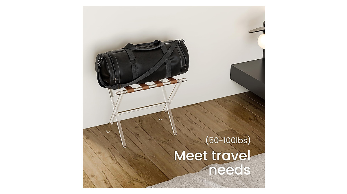 Sumerflos Acrylic Luggage Rack - Foldable Guest Stand