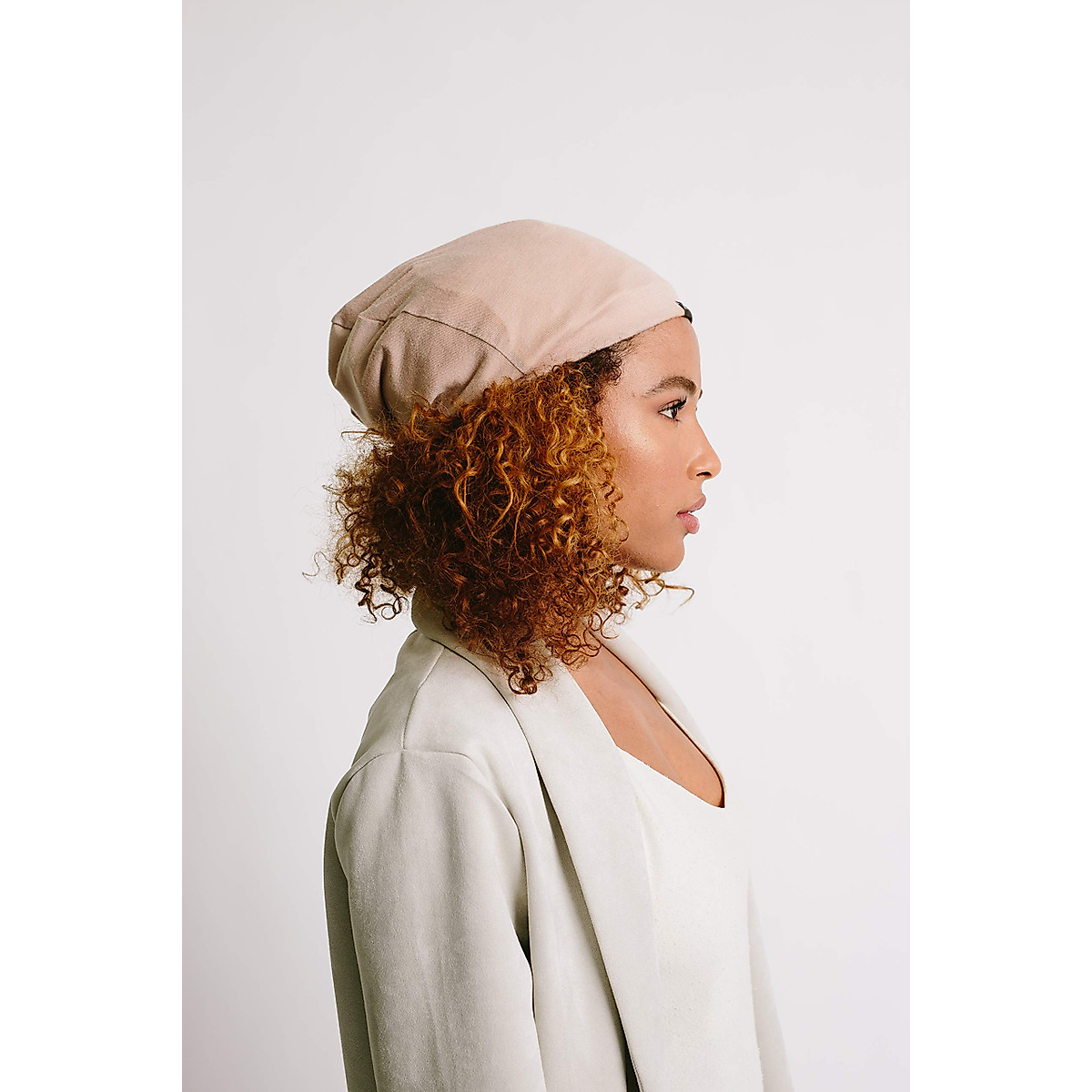 Grace Eleyae Women's Sleep Cap Slap Silky Sleeping Stylish Beanie Hat Premium Quality Head Cover for Curly Hair Soft & Smooth (Walnut)