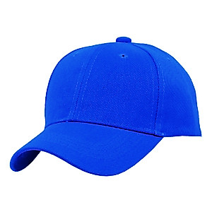 TopHeadwear Blank Kids Youth Baseball Adjustable Hook and Loop Closure Hat Royal Blue