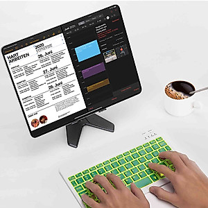 UX030 Lightweight Ergonomic Keyboard with Background RGB Light, Multi Device Slim Rechargeable Keyboard Bluetooth 5.1 and 2.4GHz Stable Connection Keyboard Compatible with Microsoft Surface Duo 2
