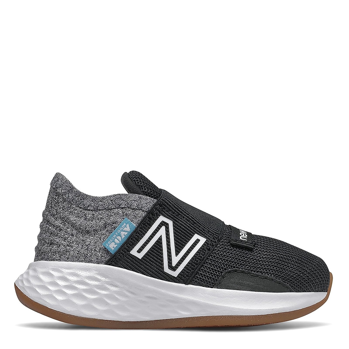 New Balance Kids Fresh Foam Roav V1 Bungee Running Shoe Sneaker, Black/Light Aluminum, 8 Wide US Unisex Toddler