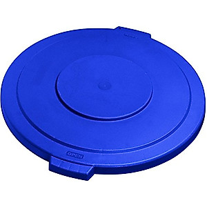 Carlisle FoodService Products 34103314 Bronco Polyethylene Round Lid, 22.5" Diameter x 2.13" Height, Blue, for 32 Gallon Trash Containers