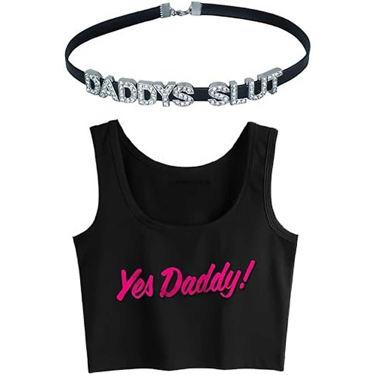 DADDY'S Choker Necklaces,Rhinestone Chokers For Women Honey Princess Hotwife,Cute Sexy Dad Collar For Girls,Letters Artifical Crystal Necklace,Faux Leather Rhinestone Daddy Chokers Jewelry, Faux