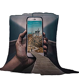 DALEM Soft Fleece Throw Blanket - Fluffy Microfiber Solid Blankets for Bed and Couch Double/Single Size - 59X79Inch Wooden Bridge Scenery Printed Flannel Blanket for Bed, Couch and Sofa