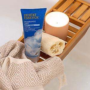 Desert Essence Fragrance Free Body Wash Sensitive Skin-Friendly Plant-Based Cleanser with Organic Aloe, Green Tea & Jojoba Oil - Nourishing Antioxidants - Vegan, Gluten-Free, Cruelty-Free - 8oz