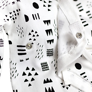 HonestBaby Organic Cotton Kimono Coverall, Pattern Play, 0-3 Months