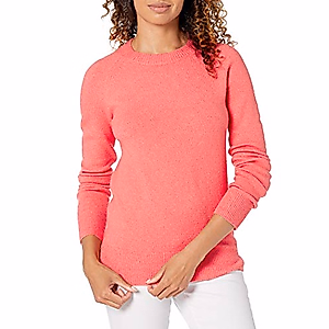 Amazon Essentials Women's Classic-Fit Soft Touch Long-Sleeve Crewneck Sweater, Coral Pink, Medium