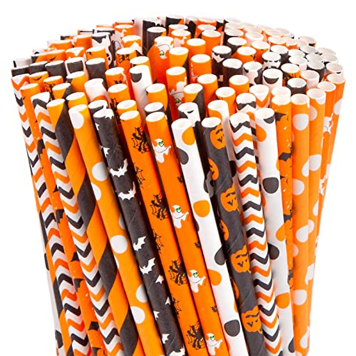 HANSGO 180PCS Halloween Paper Straws and Flamingo Paper Straws