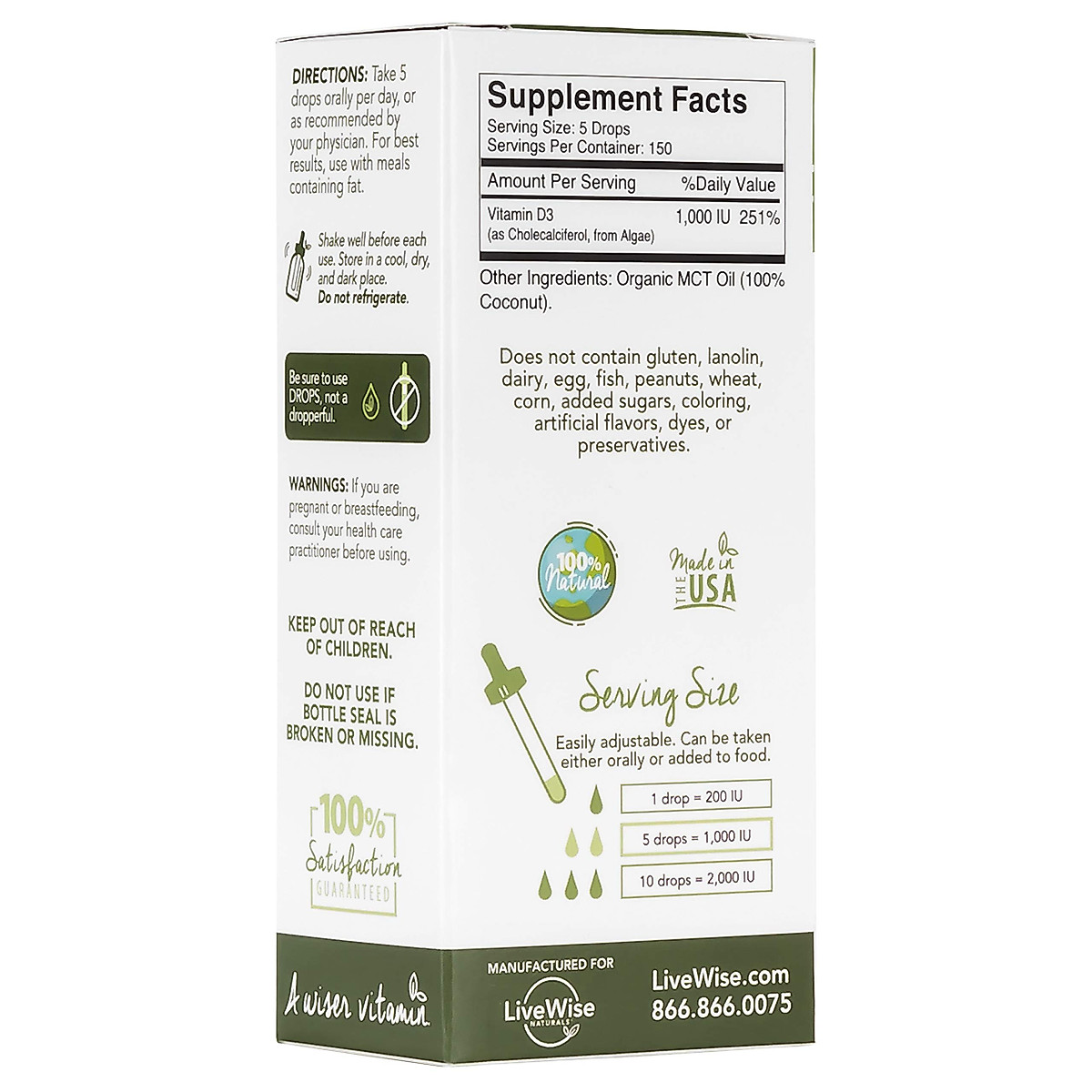 Vitamin D3 Liquid Drops, Vegan Friendly …