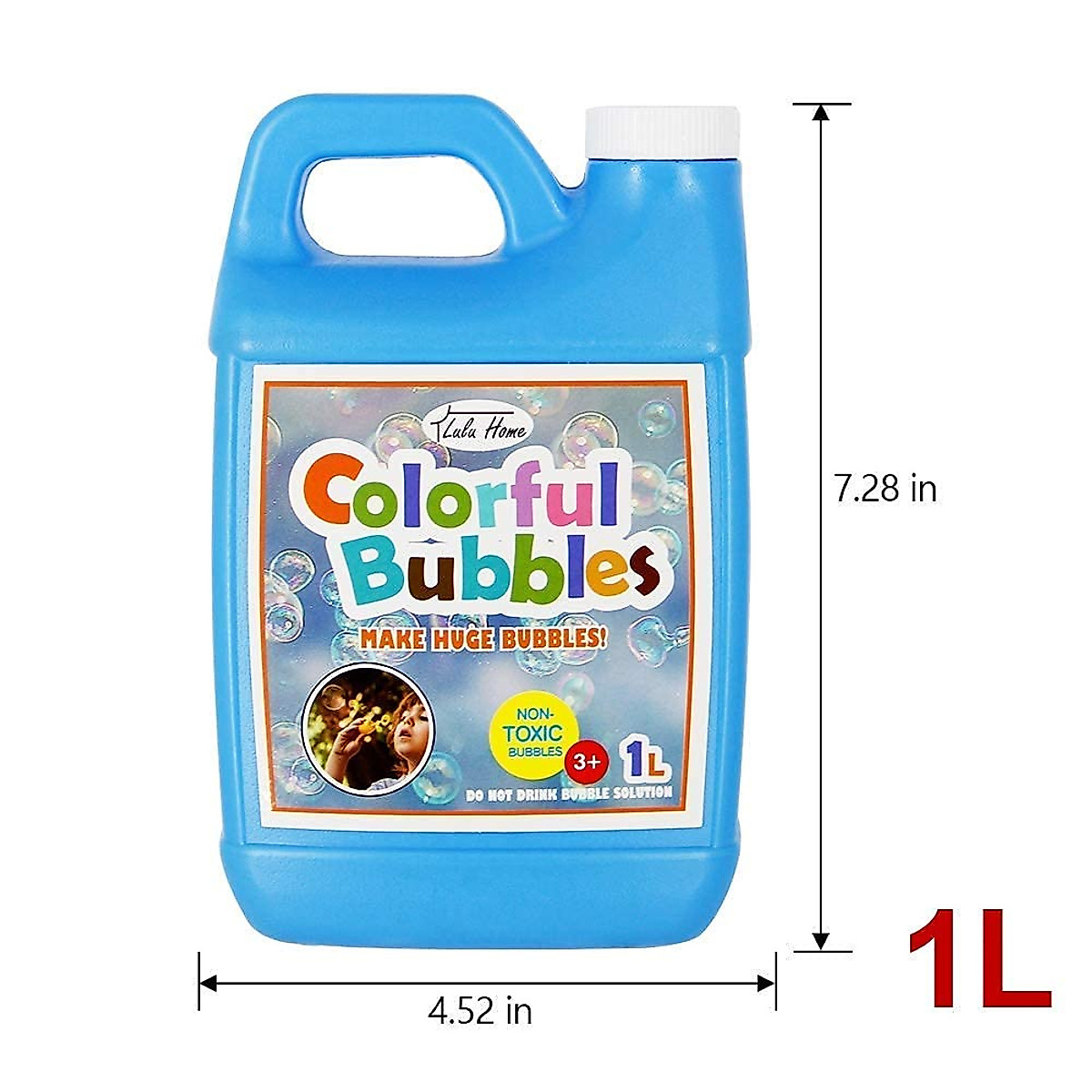 Lulu Home Concentrated Bubble Solution, 1 L/ 33.8 OZ Refill for Bubble Machines, Giant Wands, and Blowers - Up to 2.5 Gallons for Kids' Halloween Parties