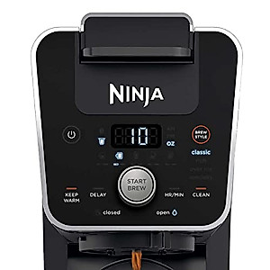 Ninja CFP451CO DualBrew System 14-Cup Coffee Maker, Single-Serve Pods & Grounds, 4 Brew Styles, Built-In Fold Away Frother, 70-oz. Water Reservoir Carafe, Black (Renewed) Extra Large