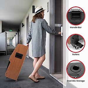 Pyle Portable Wireless BT Streaming Karaoke Machine Loudspeaker with Touch Screen and Wireless Microphone, Wheels and Handle Bar, Supports USB/SD/MMC/PC/TV / MP3 / Mobile Phone, etc.