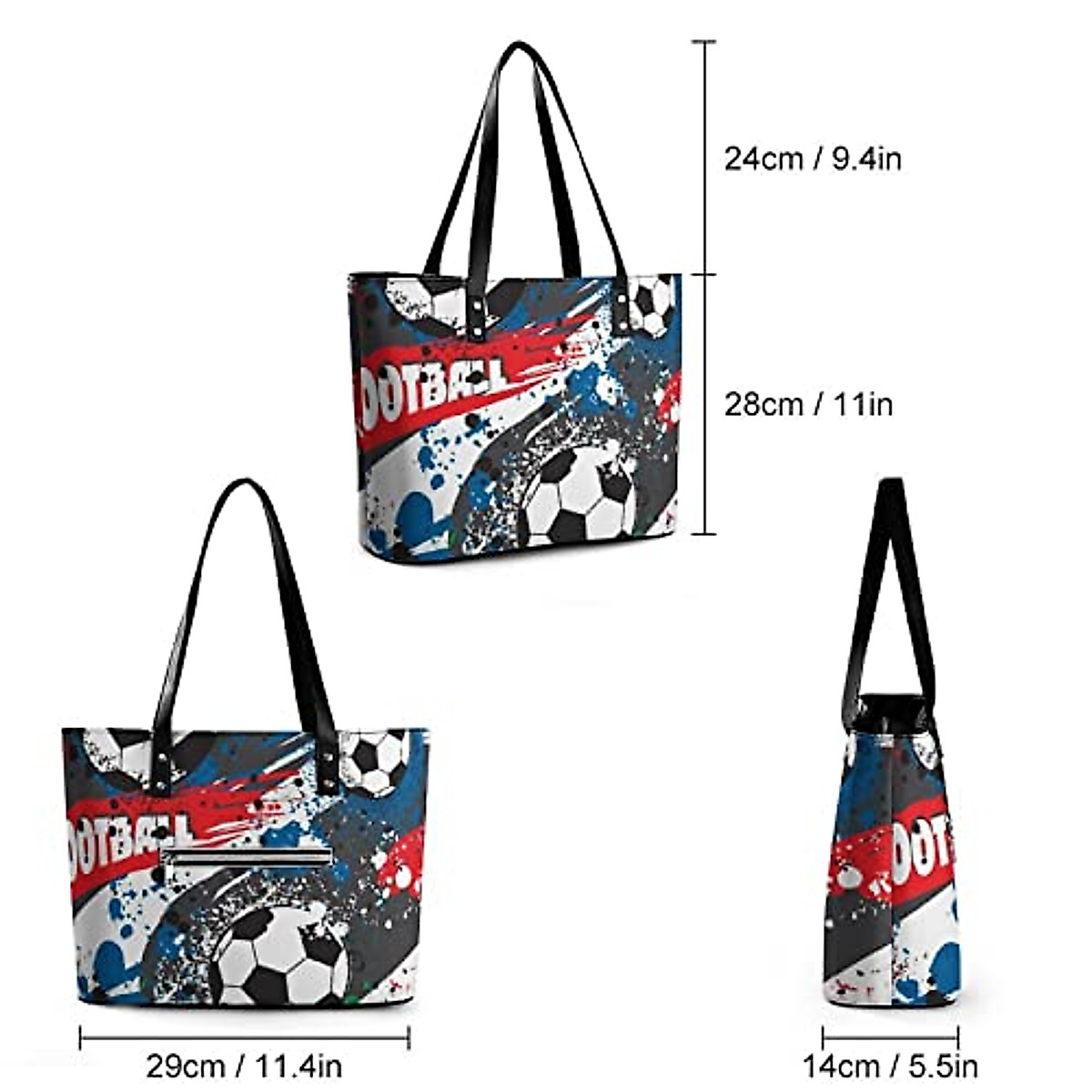 Womens Handbag Football Sport Leather Tote Bag Top Handle Satchel Bags For Lady