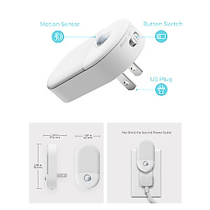 L LOHAS LED Motion Sensor Night Light, [2 Pack] Motion Activated Night Light, Daylight White, Adjustable Brightness, Motion Sensor Light Indoor Plug in for Nursery, Kids, Bedroom, Bathroom Night Light