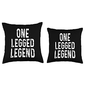 Funny Leg Amputee Gifts One Legend Leg Amputee Prosthetic Funny Humor Throw Pillow, 18x18, Multicolor