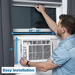 Midea 5,000 BTU EasyCool Window Air Conditioner and Fan - Cool up to 150 Sq. Ft. with Easy to Use Mechanical Control and Reusable Filter