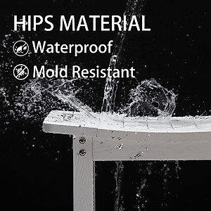 Shower Benches for Inside Shower, Plastic Waterproof Shower Stools, Poly Lumber White Shower Bench Seat, Shower Foot Stool for Shaving Legs, with Storage Shelf, Shower Head Holder, Adjustable Feet.…