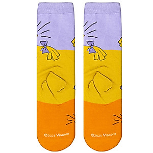Odd Sox, Nickelodeon Rugrats Cartoon Socks, Angelica, Fun Novelty Women's Crew, Large