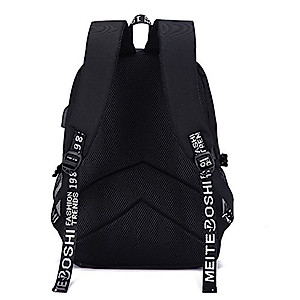 CHENMEILI SCP Printed Travel BackPack Laptop Bag College Bag Bookbag with USB Charging Port
