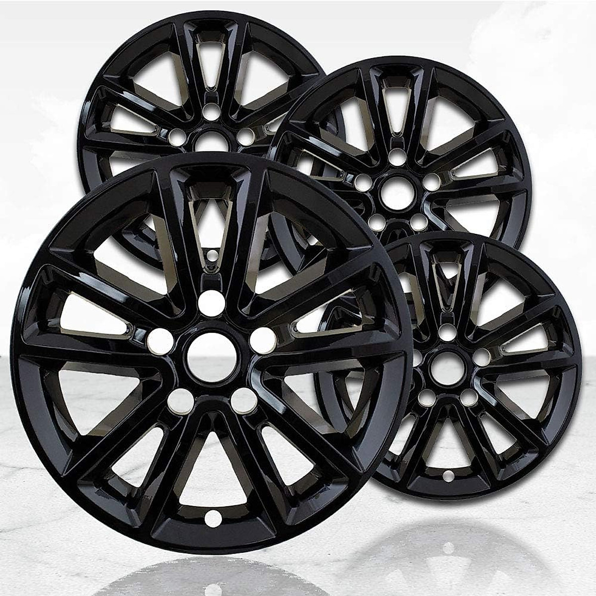 Upgrade Your Auto 17" 4pc Gloss Black Wheel Skins (Set of 4) for Dodge Journey 2014-2019