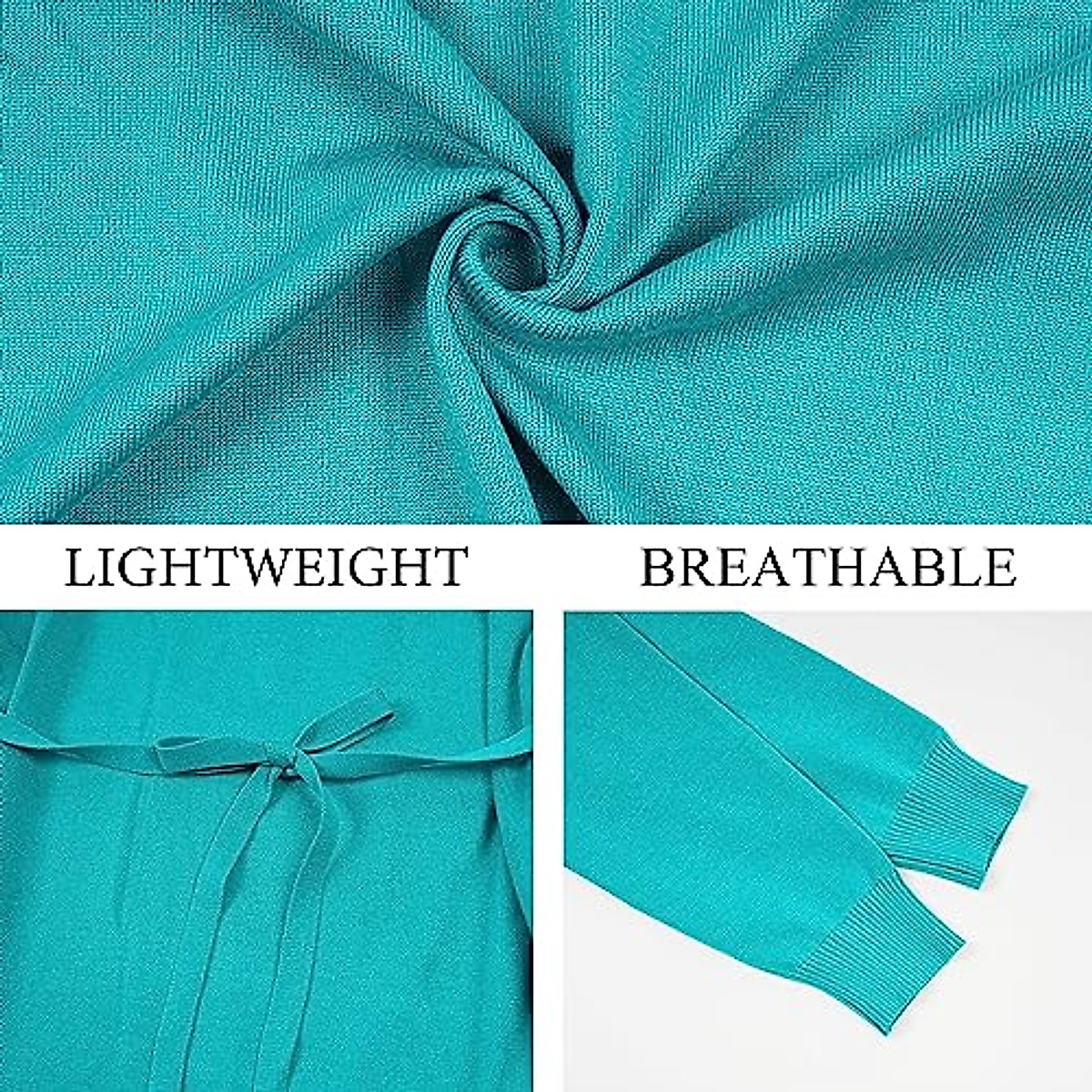 Satuun Women's Casual Open Front Lightweight Cardigan Long Sleeve Breathable Soft Drape Duster Indigo Blue