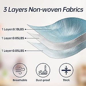 VIEWSHINE 6-Pack Large Capacity Clothes Storage Bags, Foldable Closet Organizer Storage Container with Clear Window, Sturdy Zipper and Reinforced Handle, Thick Fabric Storage Bags for Clothes, Comforters, Blankets, Quilts, Bedding and Toys, 90L, Grey