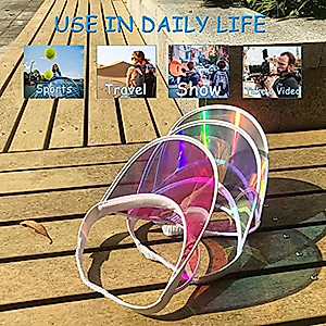 5 Pack Sun Visor Hat Women Reflective Clear Bachelor Party Outdoor Beach Sports Travel Running Retro Golf Trip Sunhat Visors Cap (Iridescent,Pink)