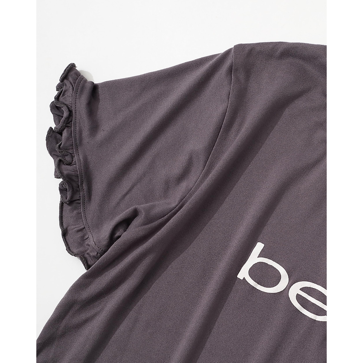 bebe Womens Pajamas Set - Shirt and Lounge Pajama Shorts Sleepwear (Charcoal, Large)