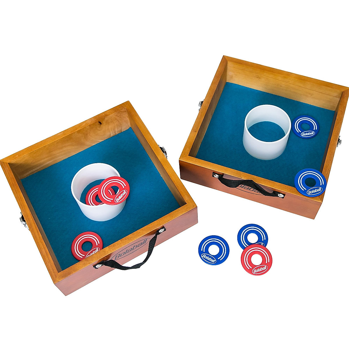 Washer Toss Game Outdoor Games Giant Yard & lawn Games | Set of 2 Solid Wood Targets and 2.5-inch Washers Toss Rings| Bulls-eye Pitching board| Backyard Beach Camping Party for Family & Kids|