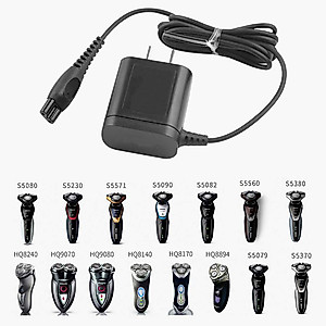 Replacement Power Supply Charger Adapter Cord Compatible with Shaver Charger HQ8505 7000 5000 3000 Series Electric Shaver Razor, Aquatec, Arcitec, Multigroom Beard Trimmer