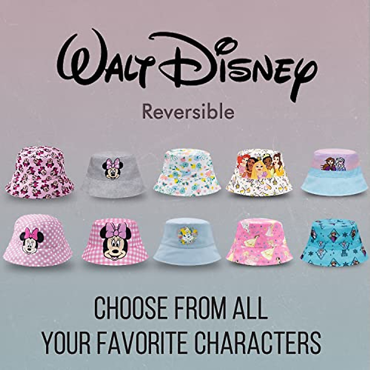 Disney Toddler Bucket Hat for Girls, Baby Girl Bucket Hat, Toddler Bucket Cap with Frozen, Minnie & Princess, Toddler Hat