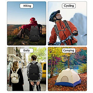 MRPLUM 30L Rucksack Foldable Ultralight Packable Backpack, Unisex Durable Handy Daypack for Travel & Outdoor Sports Durable & Waterproof (Black)