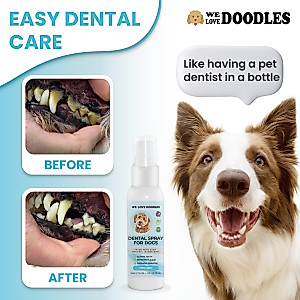 We Love Doodles Dog Dental Spray | Organic Dental Solutions Plaque & Tartar Control Spray | Natural Oral Care Dog for Healthy Teeth & Gums, Freshens Breath Spray | 4oz