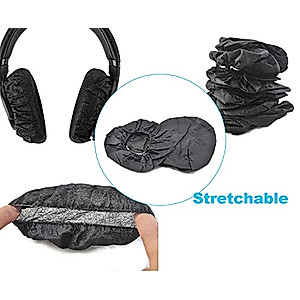 30 Pairs Disposable Earphone Earpad Cover, Earcup Cover, Headset Pad Isolation Cover (Black)