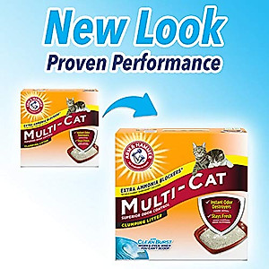Arm and Hammer Clumping Cat Litter, Multi-Cat Strength, 40 Pound Box
