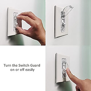 Wall Switch Guard, ILIVABLE Child Proof Light Switch Plate Covers Protects Your Lights or Circuits from being Accidentally Turned On or Off by Children and Adults (Clear, 2 Pack)