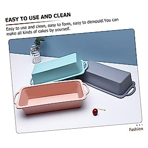 Cabilock 1pc Cake Mold Pizza Tray for Oven Square Silicone Mold French Bread Loaf Muffin Pan Nonstick Broiler Pan for Oven Silicone Toast Loaf Pan Baking Mold for Home Durable Cake Mold Pie