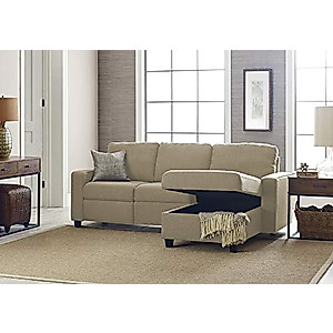 Serta Palisades Reclining Sectional with Right Storage Chaise - Beige
