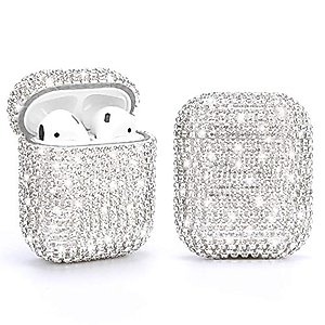 SKINEAT Diamond Airpods Case Cover Protective Airpods Charging Cases Hard Carrying Case Accessories for Apple Airpods 2 & 1,Bling Diamond Airpods Case Cover Glitter Cute Airpod Accessories